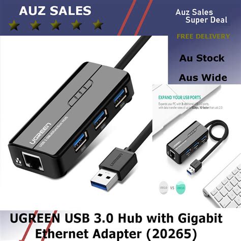 Ugreen Usb Hub With Gigabit Ethernet Adapter Auz Sales Online