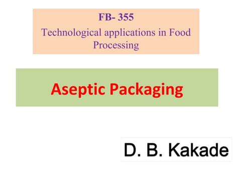 Aseptic Packaging Ppt