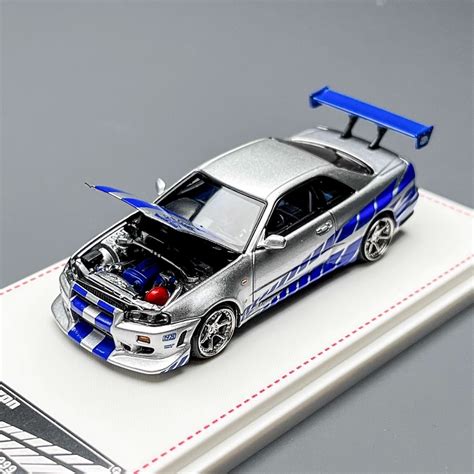 Fh 1 64 Nissan Gt R R34 Skyline Fnf Openable Front Cover The Fast And The Furious Alloy Car