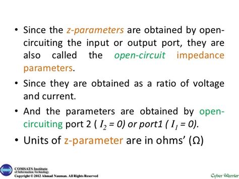 Impedance Parameters