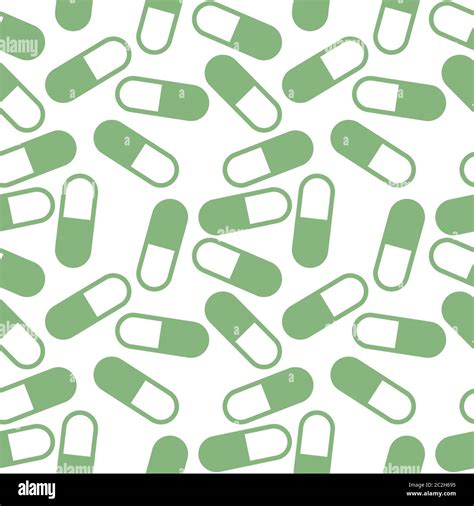 Seamless Pattern Of Capsule Pills Vector Art Illustration Stock Vector Image Art Alamy