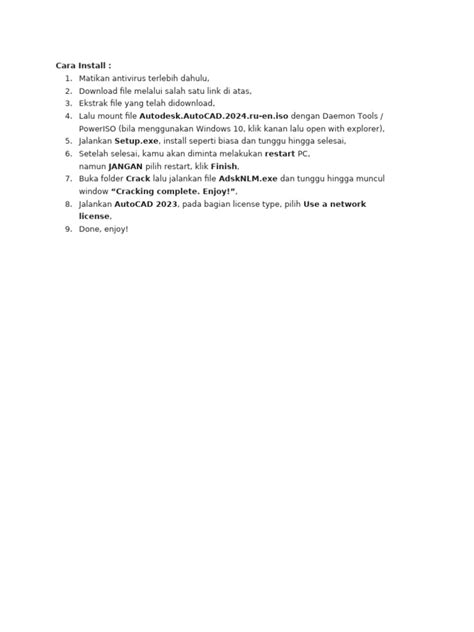 Cara Install Autocad 2024 Pdf