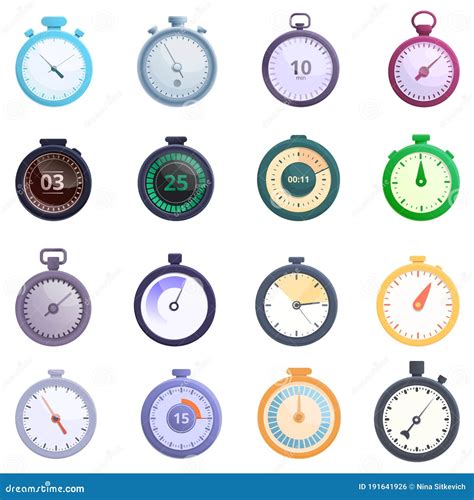 Stopwatch Icons Set Outline Timer Symbol Outline Stopwatch Icon Linear Alarm Pictogram Vector
