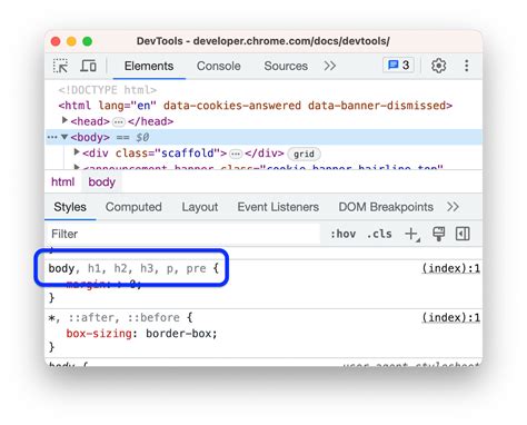 Find Invalid Overridden Inactive And Other Css Chrome Developers