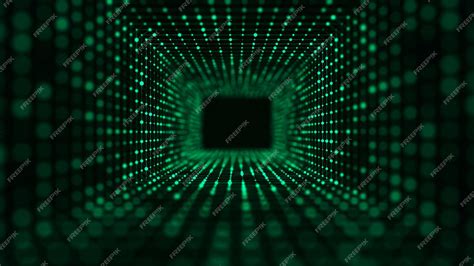 Premium Photo Abstract Particle Flow In Cyberspace Futuristic 3d Portal Digital Technology Web