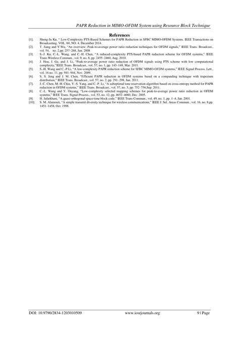 Ppt Papr Reduction In Mimo Ofdm System Using Resource Block Technique