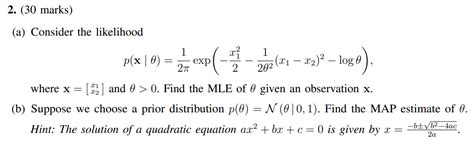 Solved Consider The Likelihood Of The Expression In The Chegg Com