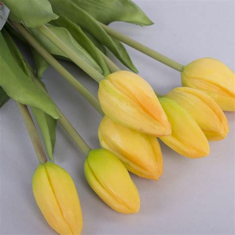 ᐉ Букет Тюльпанів латекс на 7 бутонів Жовтий 3708 6 • Краща ціна в Києві Україні • Купити в