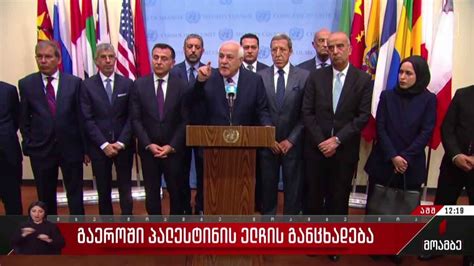 გაერო ში პალესტინის ელჩის განცხადება Youtube