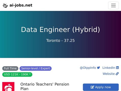 Hiring Data Engineer Hybrid In Toronto 3725 Raimljobs