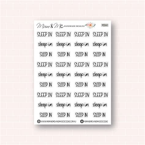 Sleep In Script Planner Stickers Sleep In Script Word Stickers Script Stickers For Planners