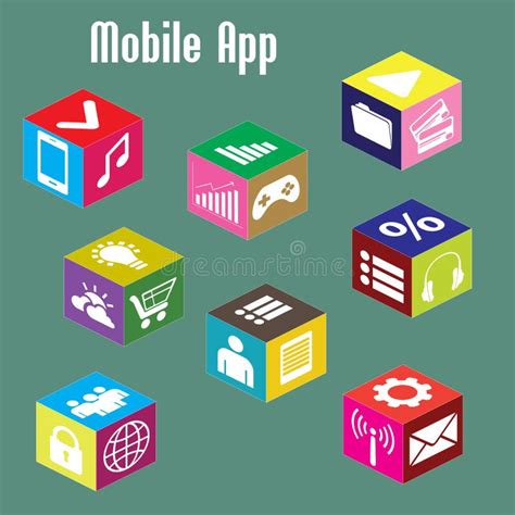 Mobile App Isometric Stock Vector Illustration Of Device 62252139