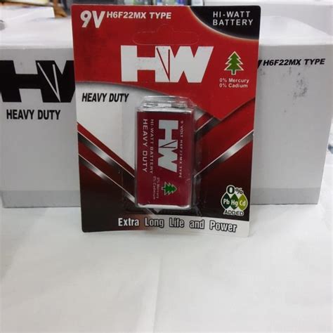Jual Baterai 9v HI Watt Peking Battery 9 Volt Baterai Kotak HW Merah Shopee Indonesia