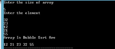 Write A Program To Sort An Array Using BUBBLE SORT TECHNIQUE