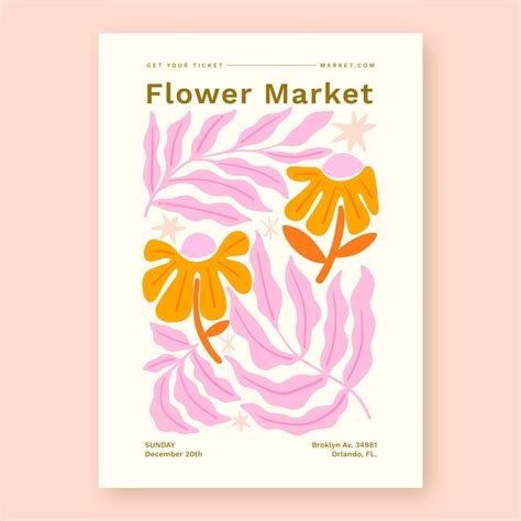 Free Vector Flat Design Flower Power Poster Template