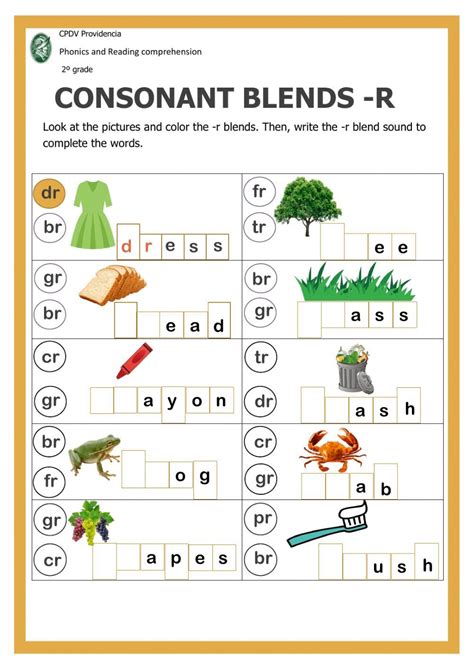 Initial Consonant Blends Worksheet