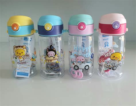 Magoo กระบอกน้ำพลาสติก มีสายสะพายข้าง มีหลอดเด้ง นิ่ม กระบอกน้ำ กระติกน้ำ ขวดน้ำ ขวดนำ้เด็กพกพา