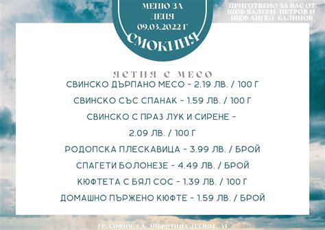 МЕНЮ СОФИЯ Български супермаркети Смокиня Facebook