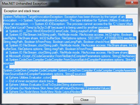 Solved State Sets Error And Maxnet Unhandled Exceptions Autodesk