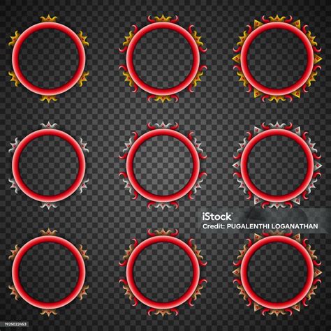 게임 Ui 디자인을 위한 금 은 청동 요소가 있는 판타지 레드 테두리 게임 아바타 프레임 A형 입간판에 대한 스톡 벡터 아트 및 기타 이미지 Istock