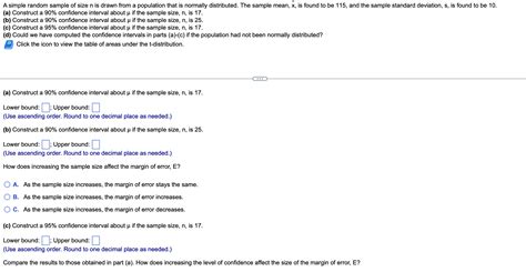 Solved A Construct A 90 Confidence Interval About μ If