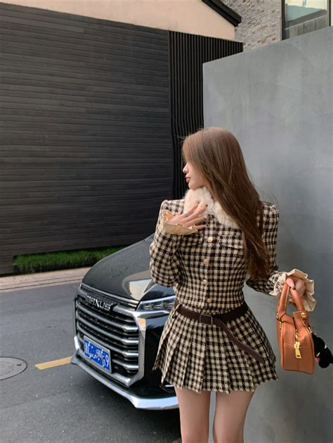 모피카라 숏재킷 플리츠미니스커트 투피스