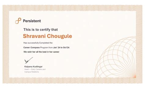 Shravani Chougule On Linkedin Persistentsystems Training Learning Earlycareers