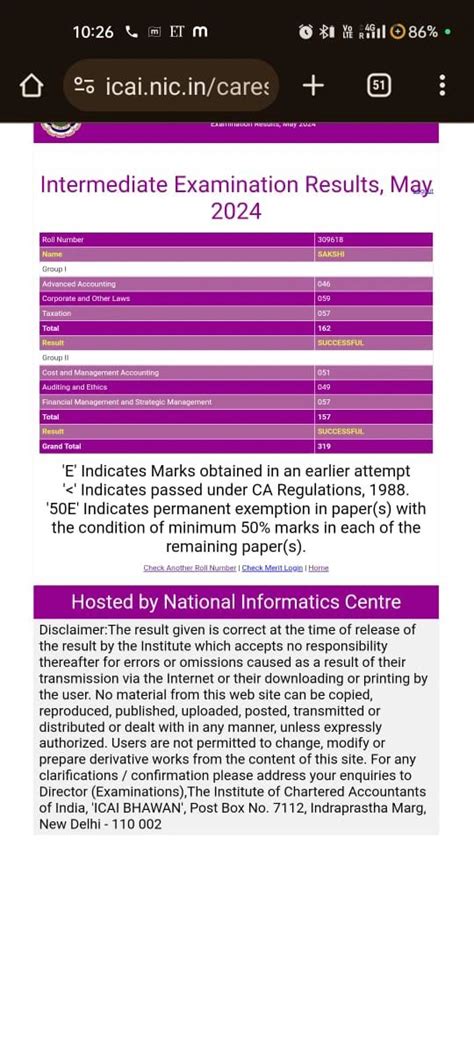 Sakshi Mittal On Linkedin Ca Finalist💜🤍 Thrilled To Announce That Ive Cleared Ca Intermediate