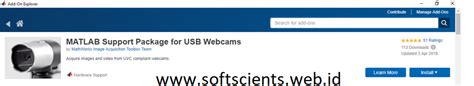 Addons Webcam Matlab Softscients