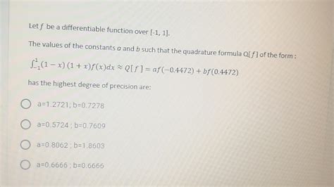 solved letf be a differentiable function over [ 1 1 the