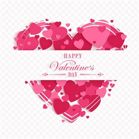 Heart Shape Composition Drawn From A Variety Of Hearts Premium Vector