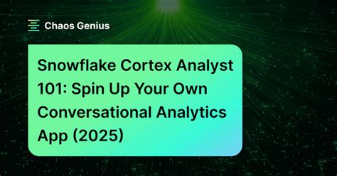 Snowflake Cortex Analyst 101 Full Setup And Overview 2025