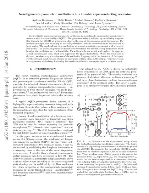 Pdf Nondegenerate Parametric Oscillations In A Tunable Superconducting Resonator