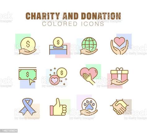 자선 및 기부 라인 아이콘 세트 편집 가능한 스트로크 픽셀 완벽한 기부함에 대한 스톡 벡터 아트 및 기타 이미지 기부함 아이콘 자선 모금 Istock