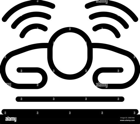 Parking Sensor Icon Represented By A Round Sensor Emitting Radio Waves To Detect Obstacles