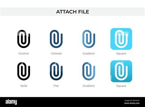 Attach File Icon In Different Style Attach File Vector Icons Designed In Outline Solid