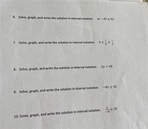 Solved 6 Solve Graph And Write The Solution In Interval
