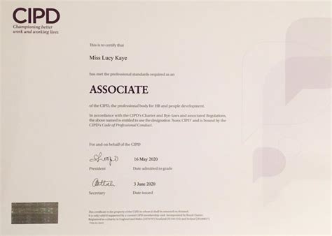 Lucy Kaye Assoc Cipd On Linkedin Finally Received My Cipd Associate Certificate I Dont Know