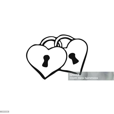 자물쇠 사랑에 대한 손으로 그린 요소 흰색으로 격리된 설계 요소입니다 해피 발렌타인 데이 배경 벡터 일러스트레이션 공휴일에 대한 스톡 벡터 아트 및 기타 이미지 Istock