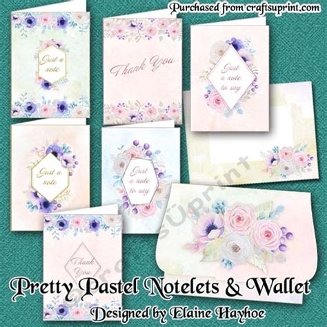 Pretty Pastel Notelets And Wallet Kit Cup90815972307 Craftsuprint