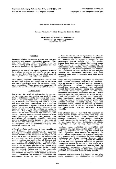 Pdf Automated Inspection Of Circular Parts