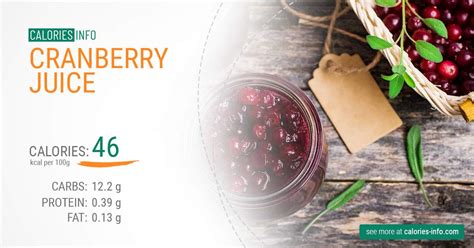 Cranberry Juice Calories And Nutrition 100g