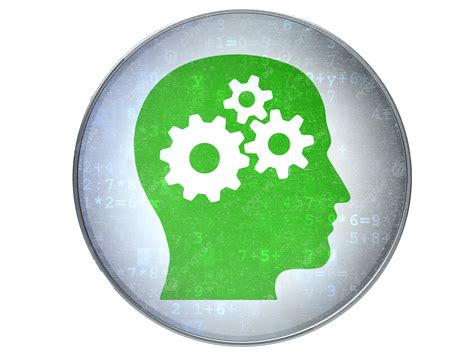 Visualizing Education Optical Glass Embedded In Head With Gears