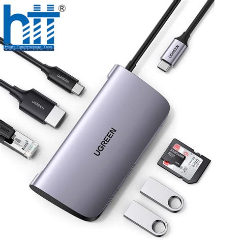 Bộ chuyển USB C 7 trong 1 Ugreen 50852 HDMI 4K USB 3 0 LAN 1Gbps