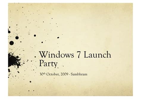 Windows 7 Launch Party Pdf