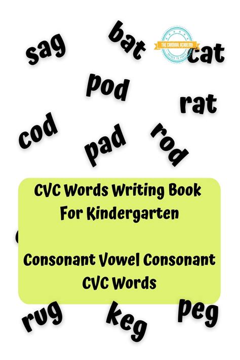 Cvc Words Writing Book For Kindergarten