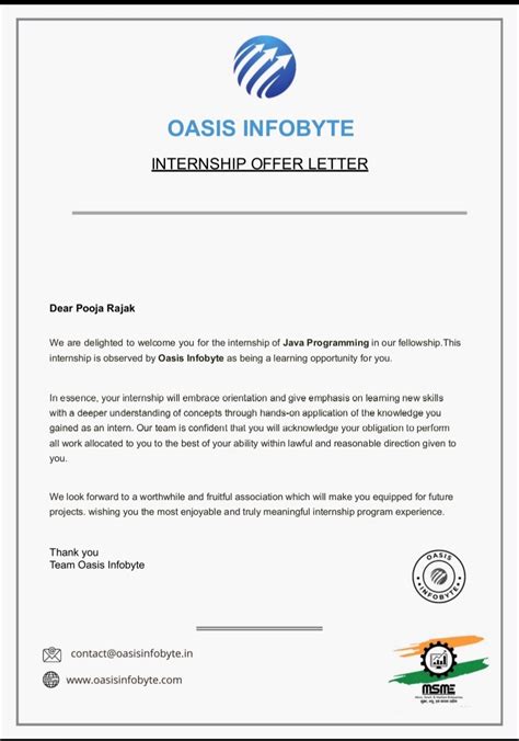 Oasisinfobyte Internship Share Javaprogramming Pooja Rajak