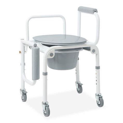 3 In 1 Drop Arm Commode Chair With Wheels By Medline