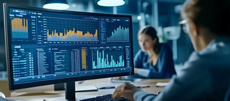 Person Analyzing Data On A Computer Screen Premium Ai Generated Image