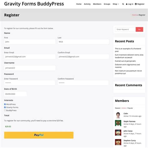 Gravity Forms Buddypress Tutorial Custom Registration Form